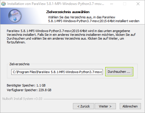 Installation ParaView