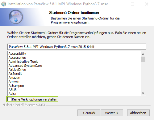 Installation ParaView